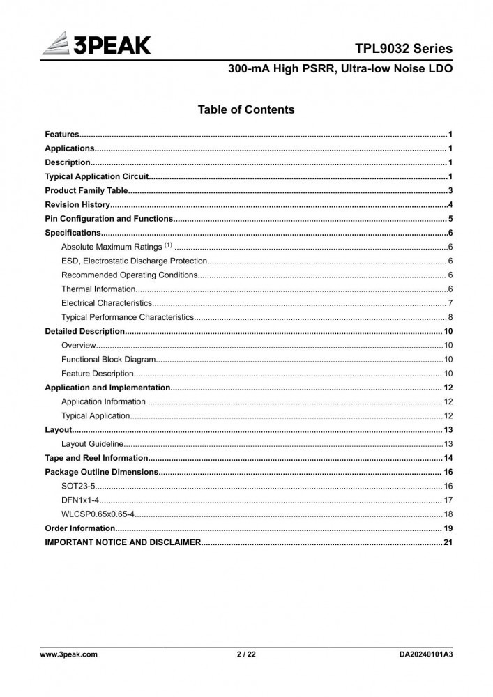 TPL9032 datasheet page 2