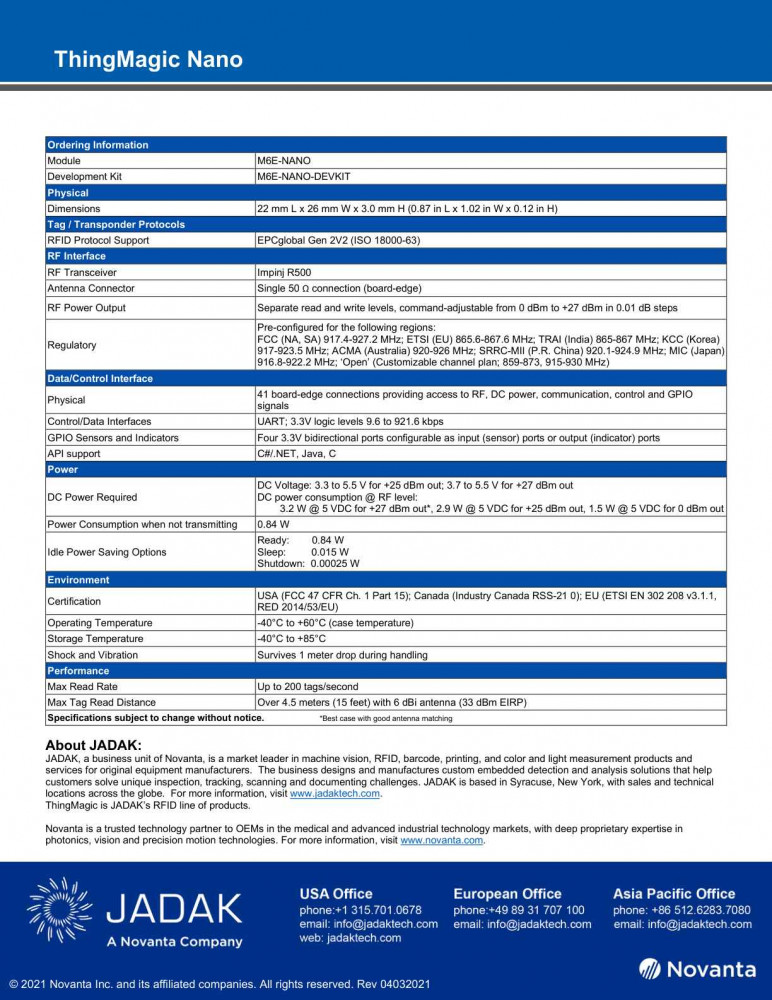 M6E-NANO technical document page 2