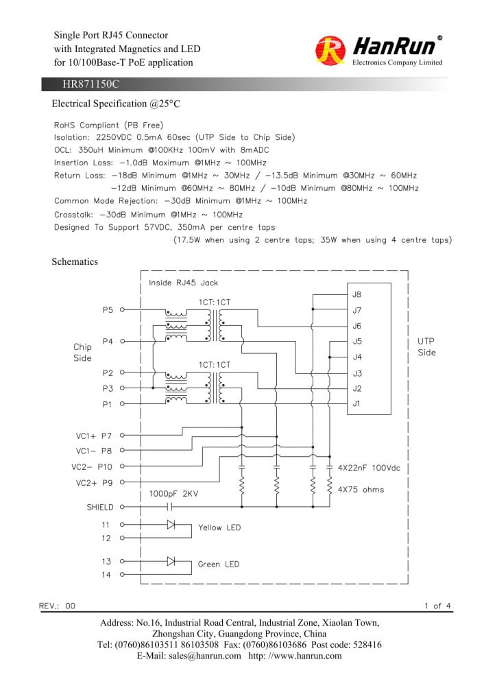 HR871150C technical document page 1