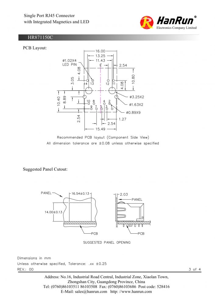 HR871150C technical document page 3