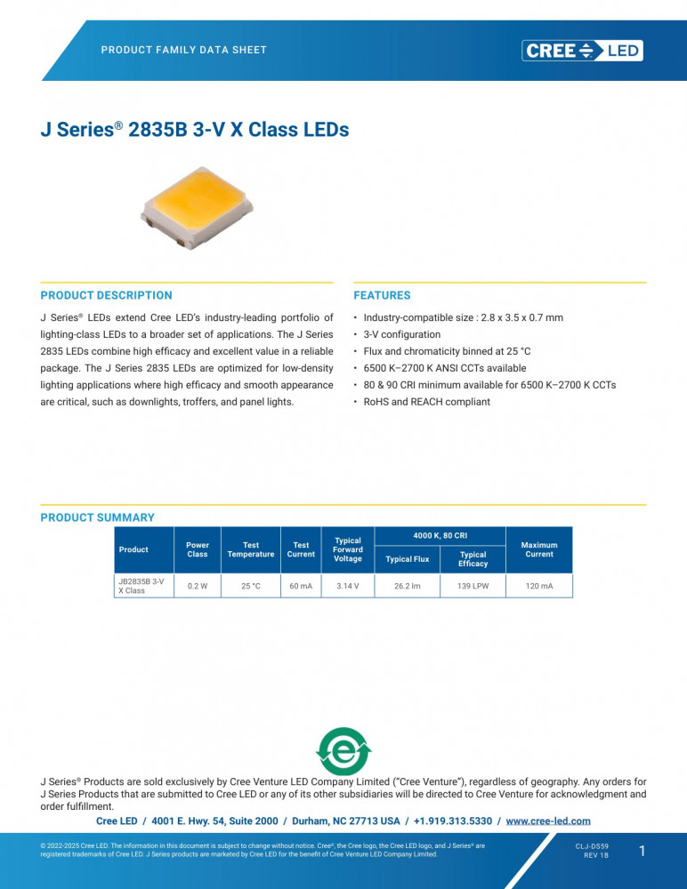 JB2835BWT-X datasheet page 1