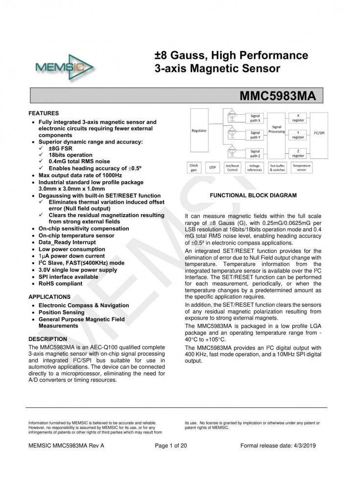 MMC5983MA documentation page 1