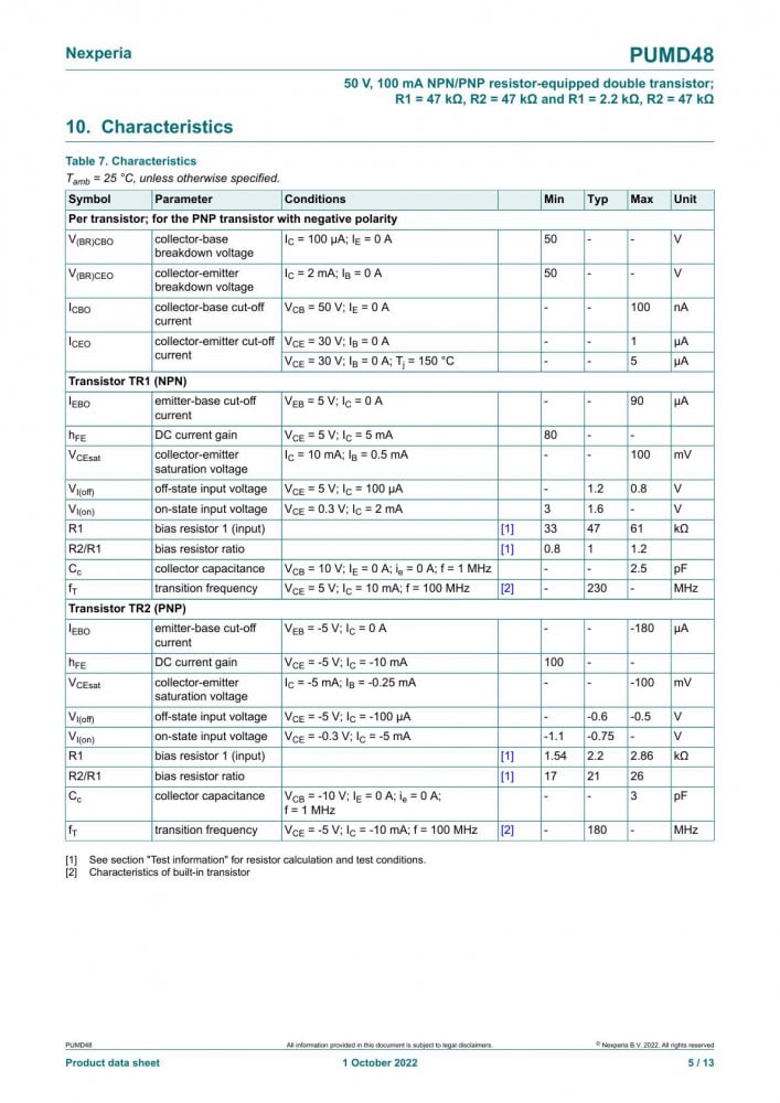 PUMD48 datasheet page 5