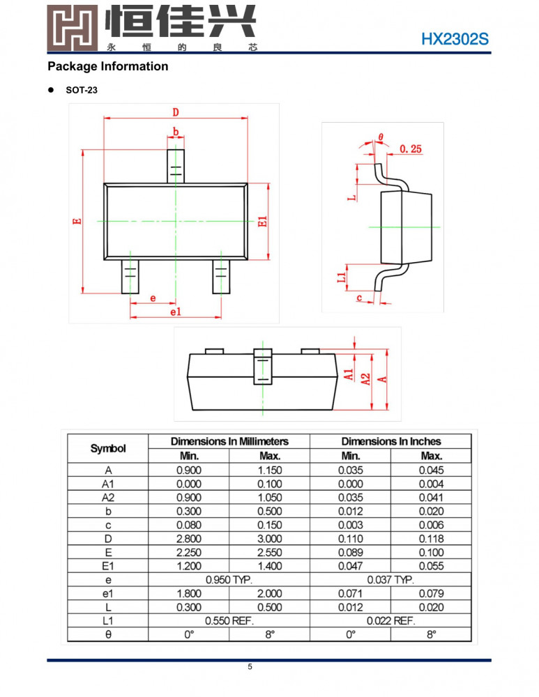 HX2302S datasheet page 5