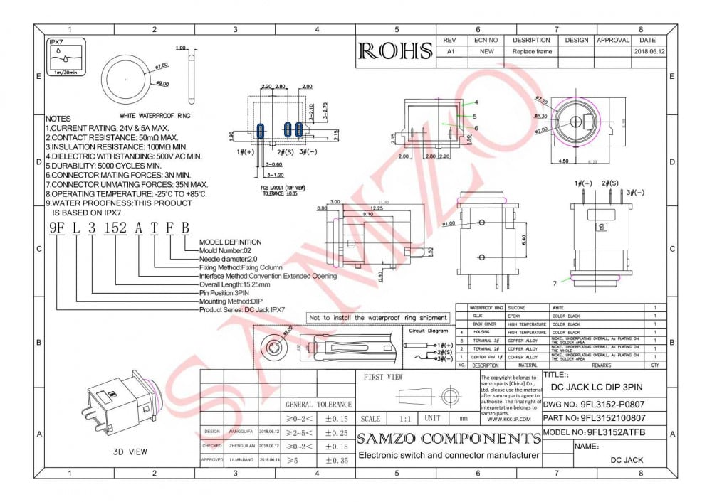 9FL3152ATFB technical drawing page