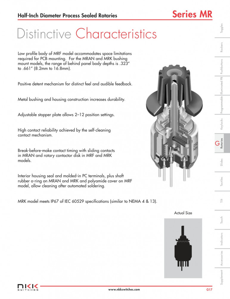NKK Switches MRAN series technical document, page 2