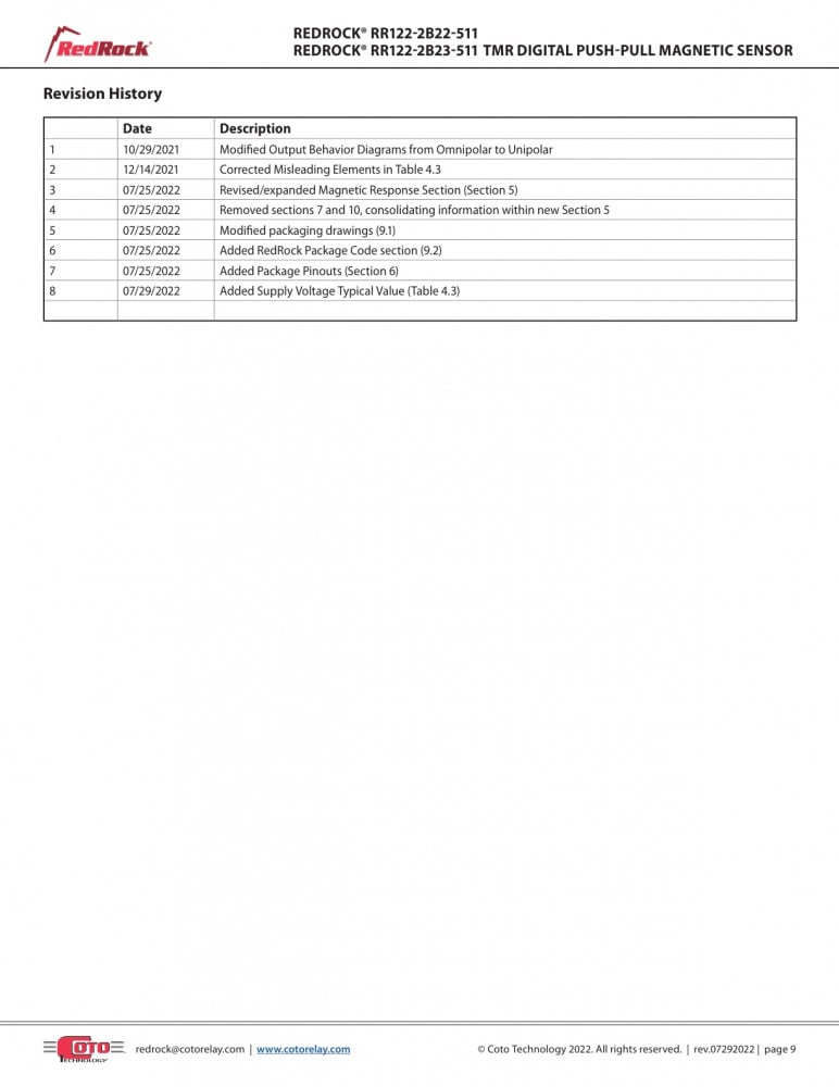 COTO RR122 datasheet page 9