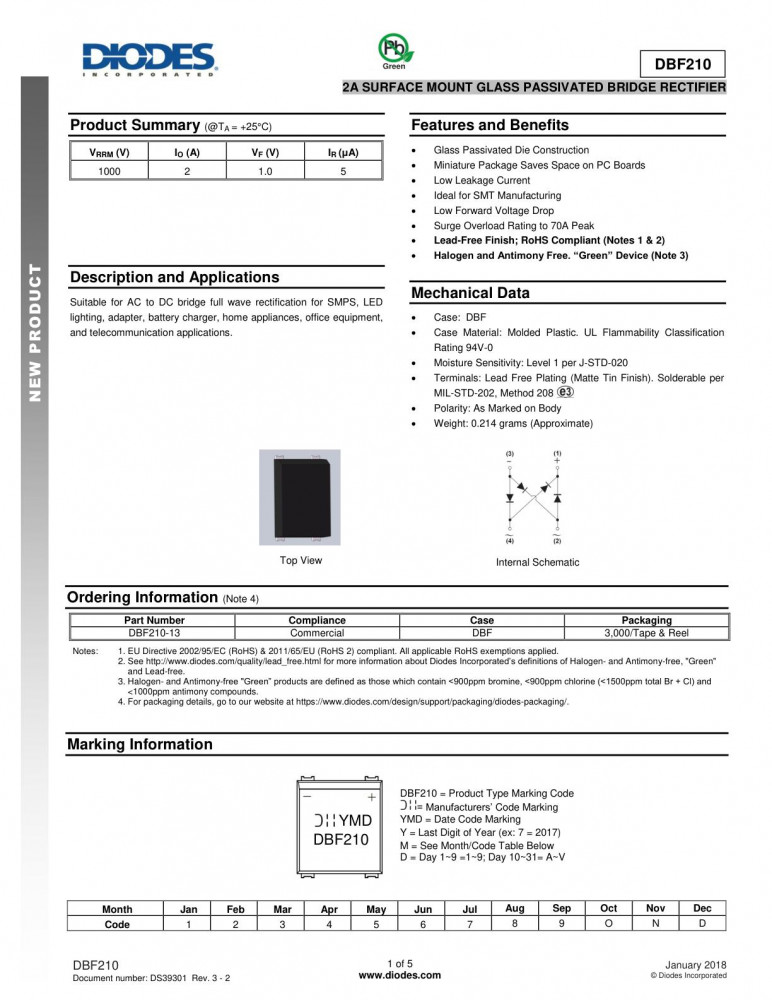 DBF210-13 datasheet page 1