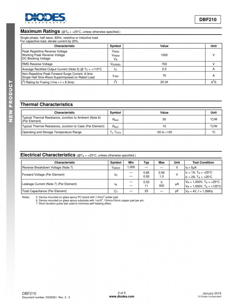 DBF210-13 datasheet page 2