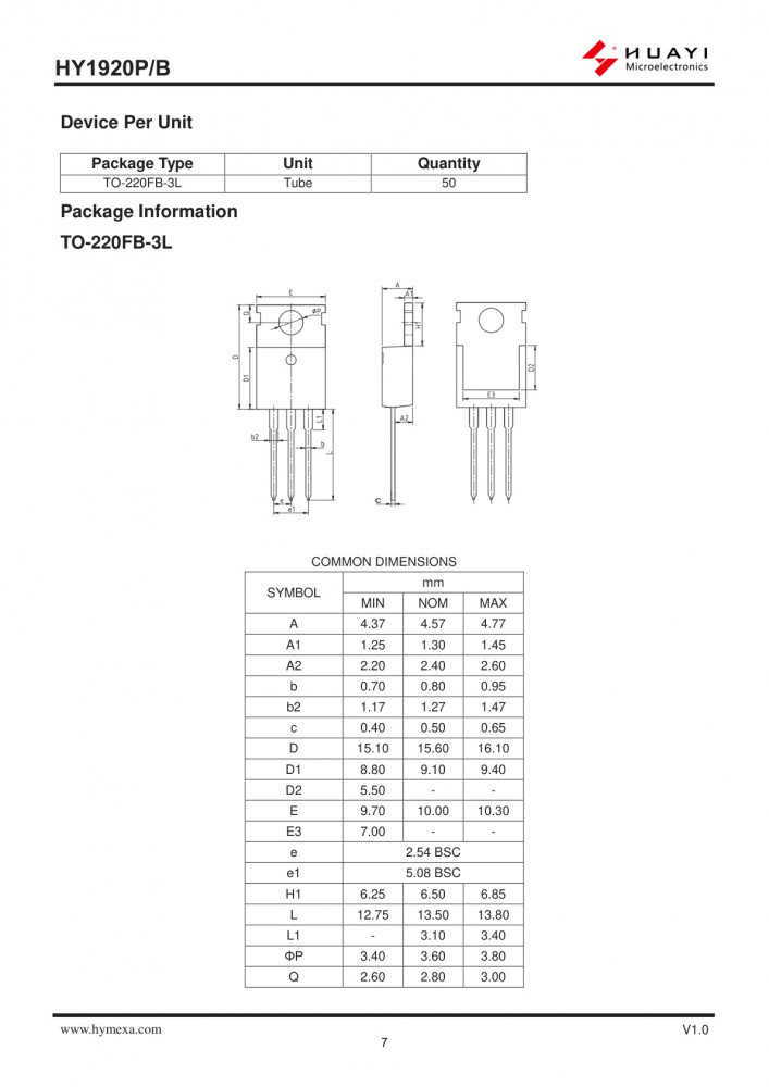 HY1920P datasheet page 7