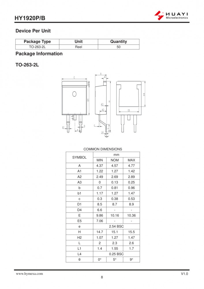 HY1920P datasheet page 8