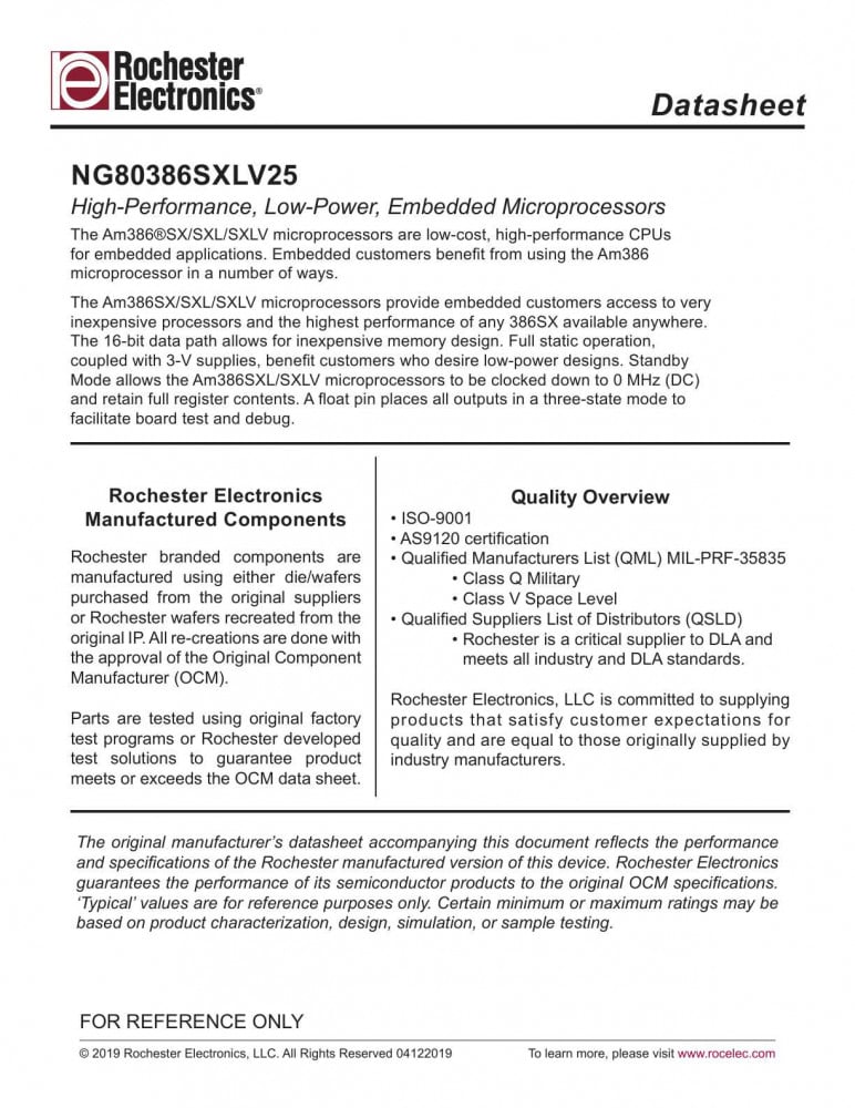 NG80386SX-40 datasheet page 1
