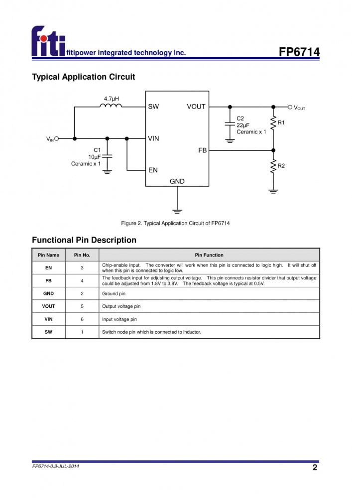 FP6714S6CTR datasheet page 2