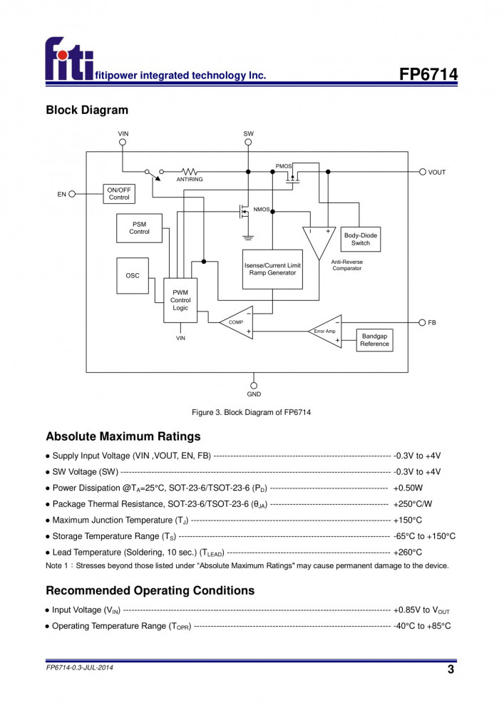 FP6714S6CTR datasheet page 3