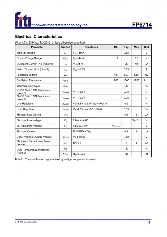 FP6714S6CTR datasheet page 4