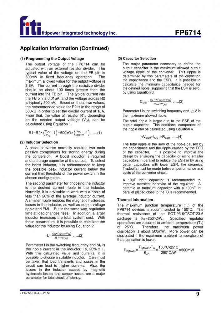 FP6714S6CTR datasheet page 9