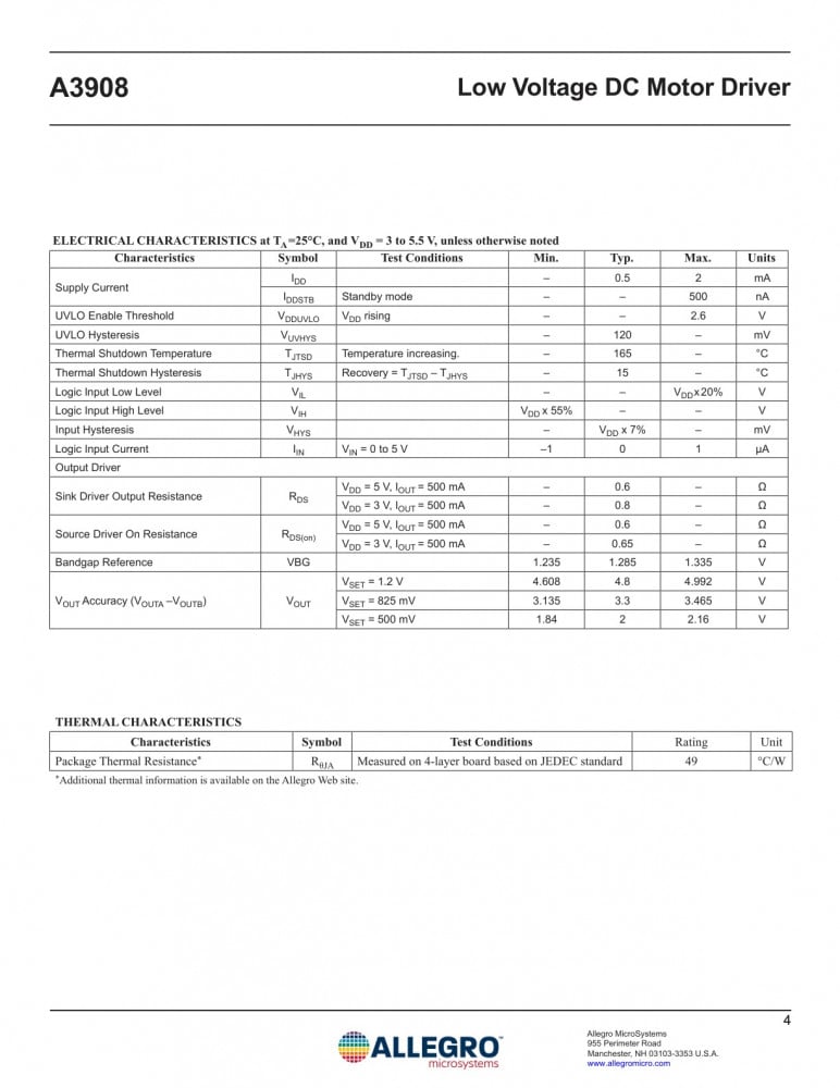 A3908 datasheet page 4