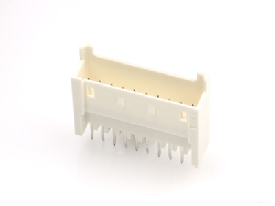 2.50mm Pitch, Mini-Lock PCB Header, Single Row, Vertical, Through Hole, Matte Tin Plating, Positive Lock, 9 Circuits, with Potting Capability, Tray, 3.50mm PC Tail Length, Black
