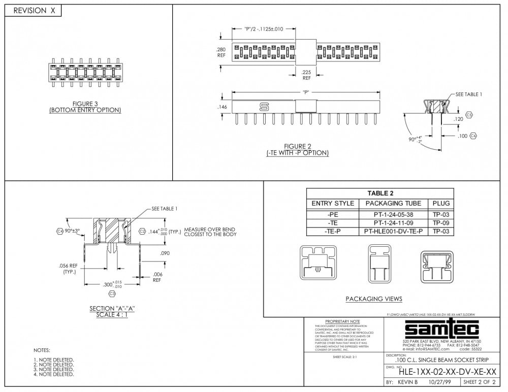 Samtec HLE product drawing page 2