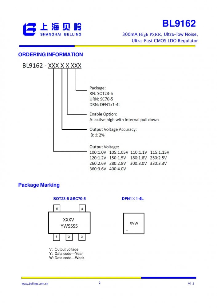 BL9162 datasheet page 2