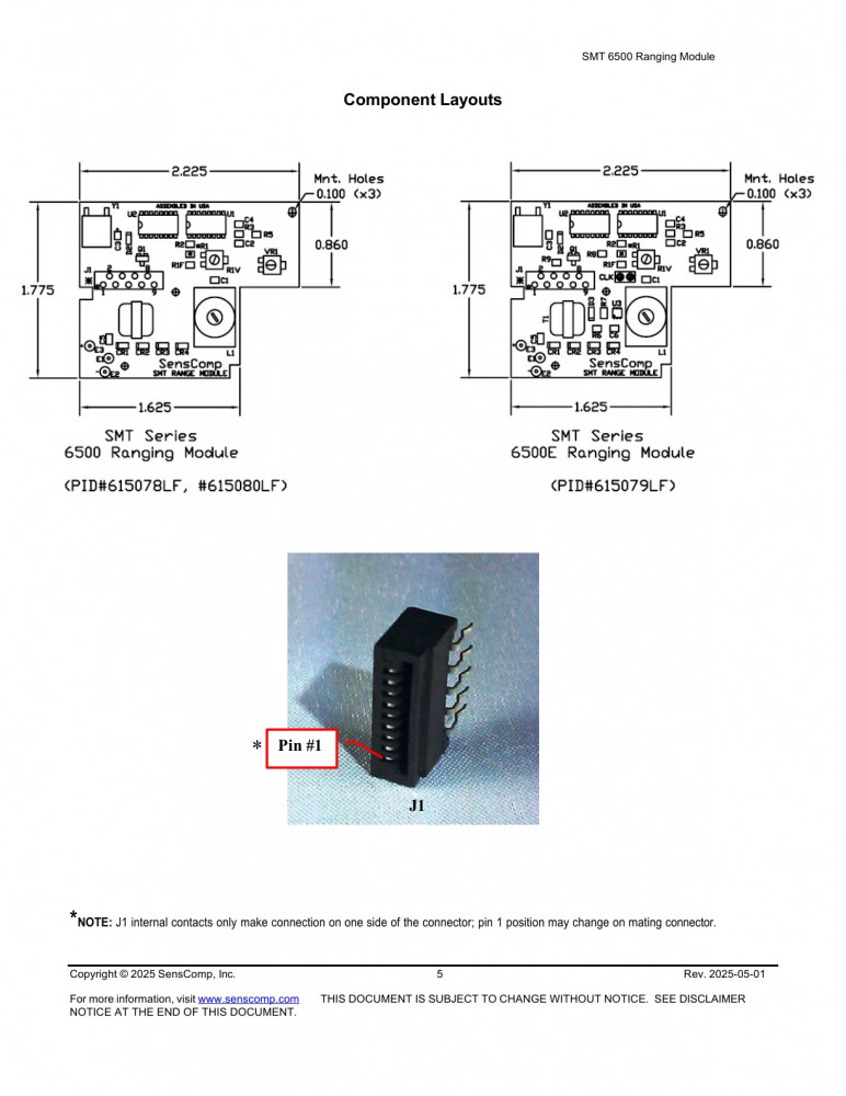 SensComp 6500 ranging module document page 5