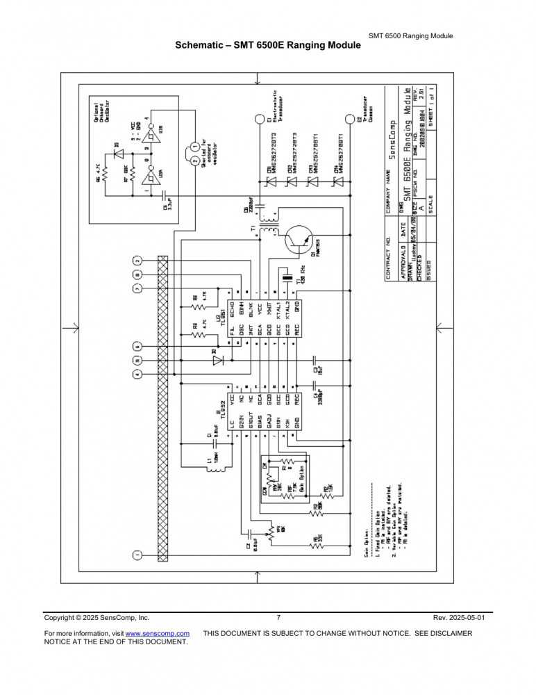 SensComp 6500 ranging module document page 7
