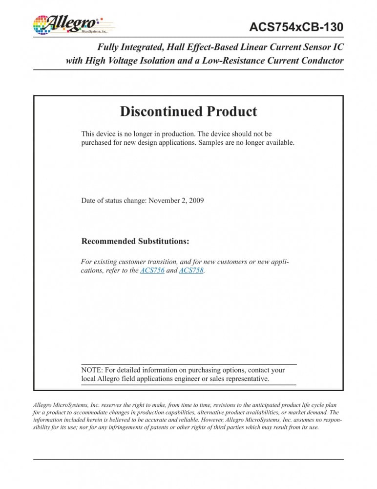 ACS754 datasheet page 1