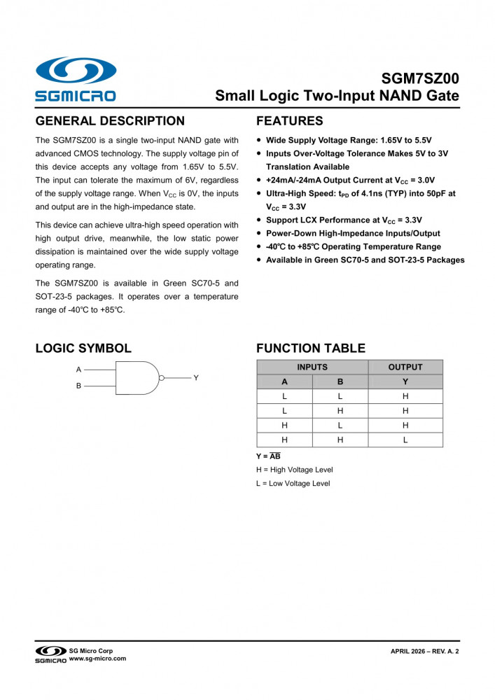 SGM7SZ00 datasheet page 1