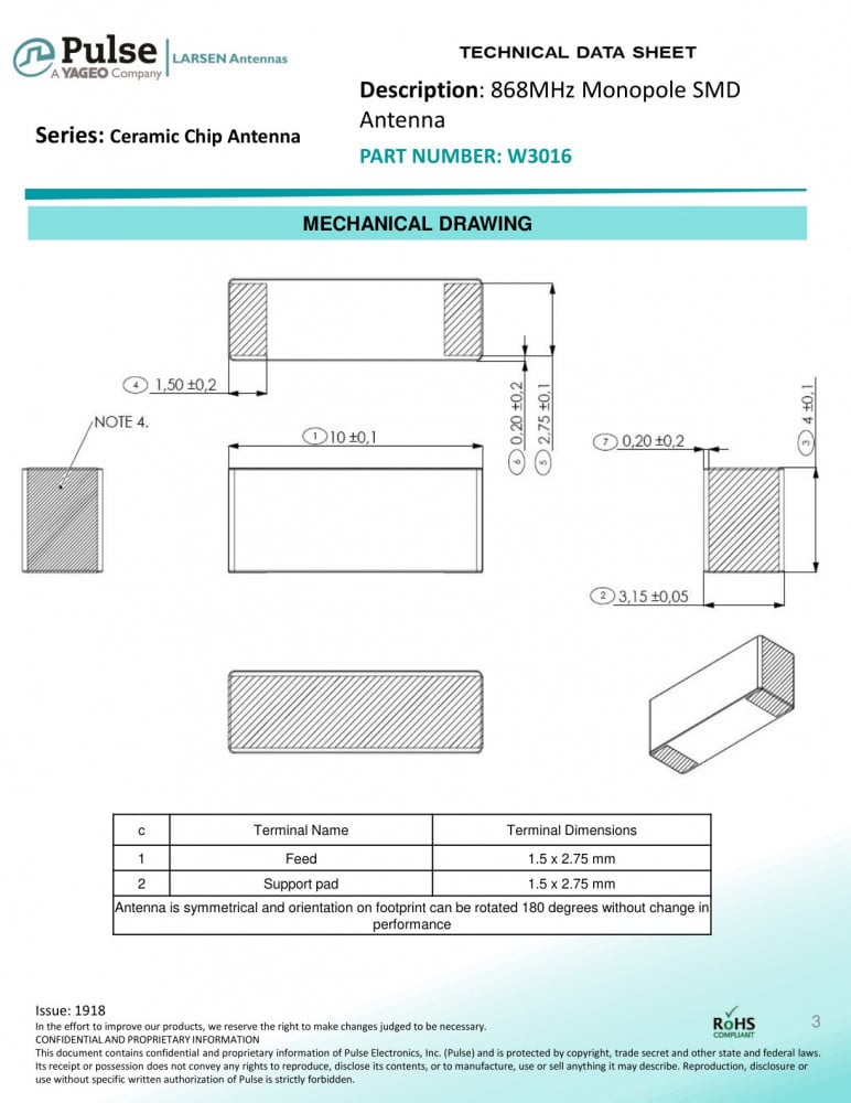 PULSE W3016 technical document page 3