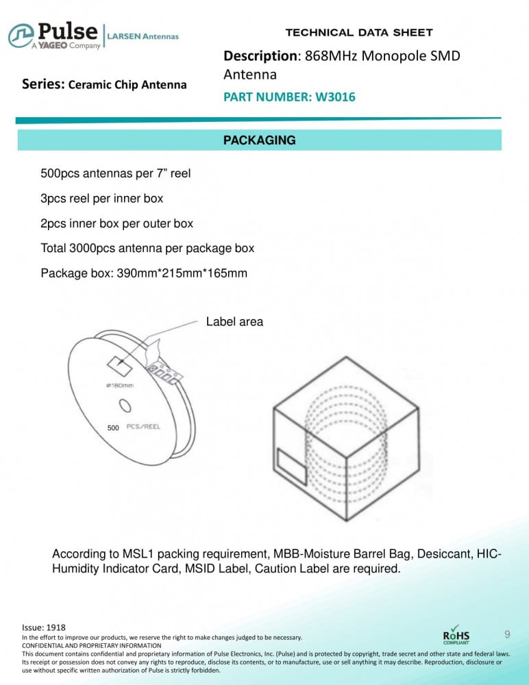 PULSE W3016 technical document page 9