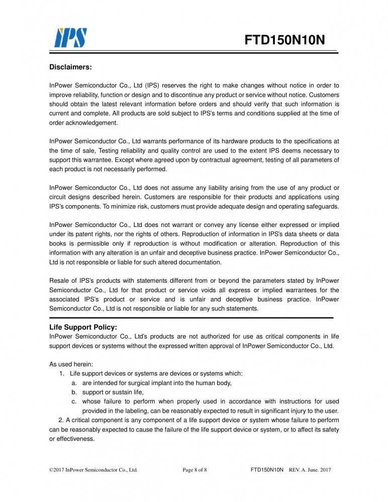 FTD150N10N datasheet page 8