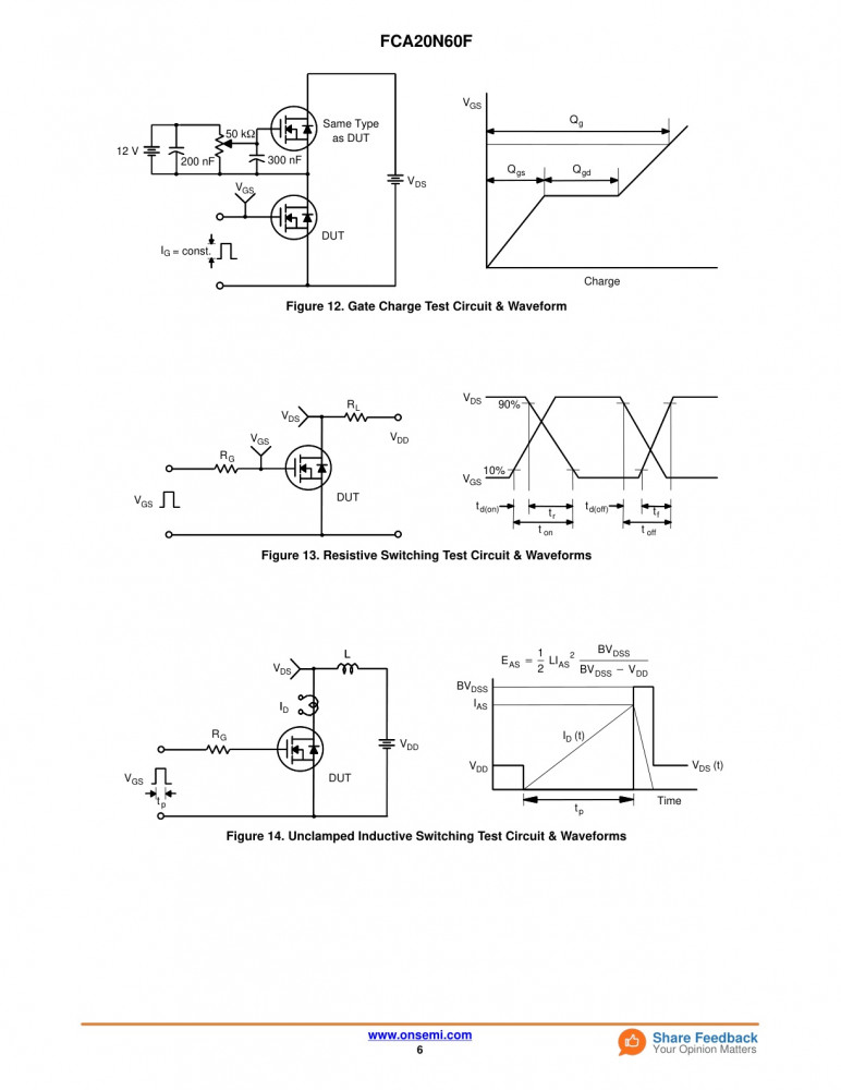 FCA20N60F datasheet page 6