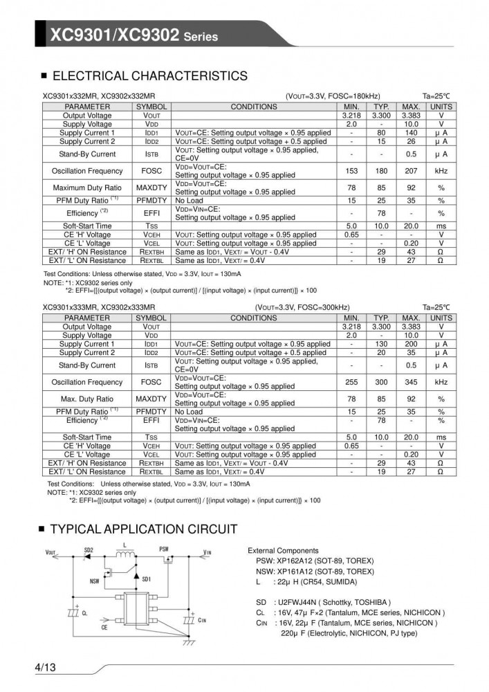 TOREX XC9301A382MR-G datasheet page 4