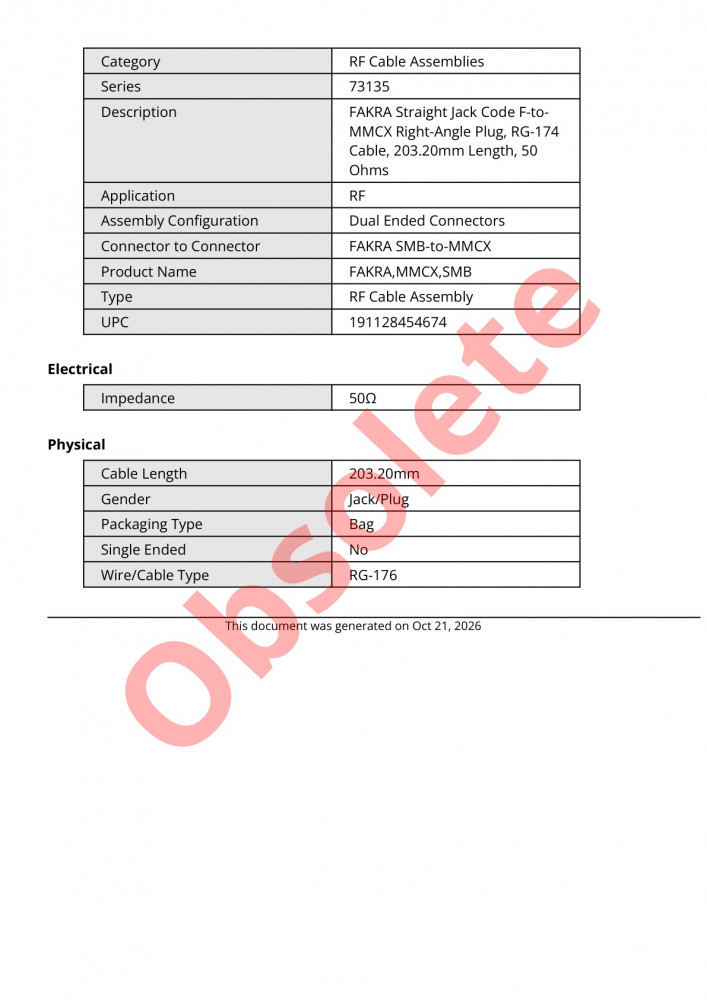 Technical document page 2 for Molex 731357411