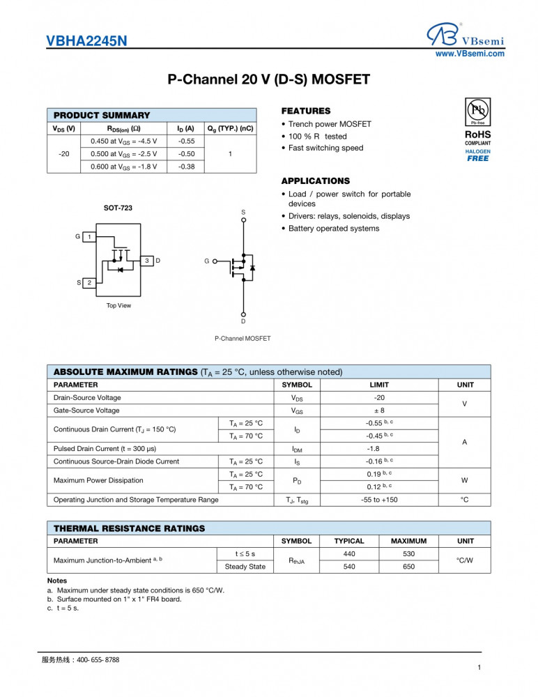 VBHA2245N datasheet page 1
