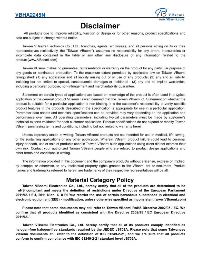 VBHA2245N datasheet page 7