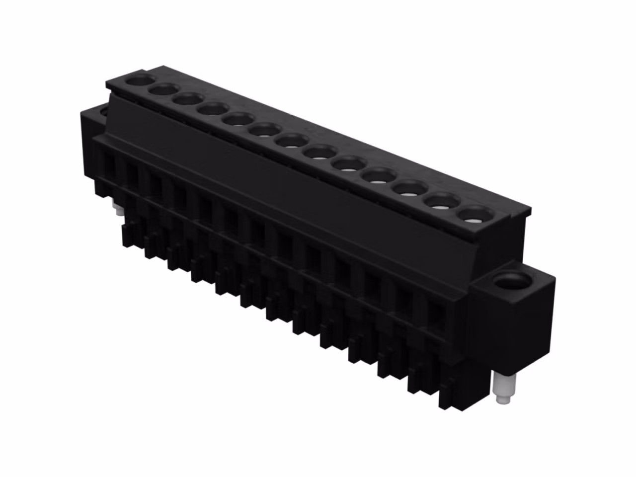 3.81mm Pitch Eurostyle Vertical Plug, with Retention Screws and Standard Imprinting, Front Wire Entry, Gold (Au) Plated, Black, 13 Circuits for sale