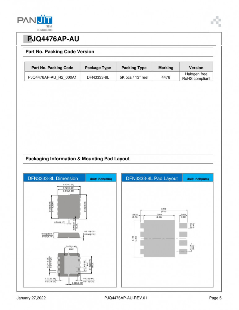 PJQ4476AP-AU datasheet page 5