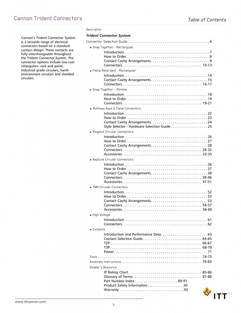 ITT Cannon Trident documentation page 5