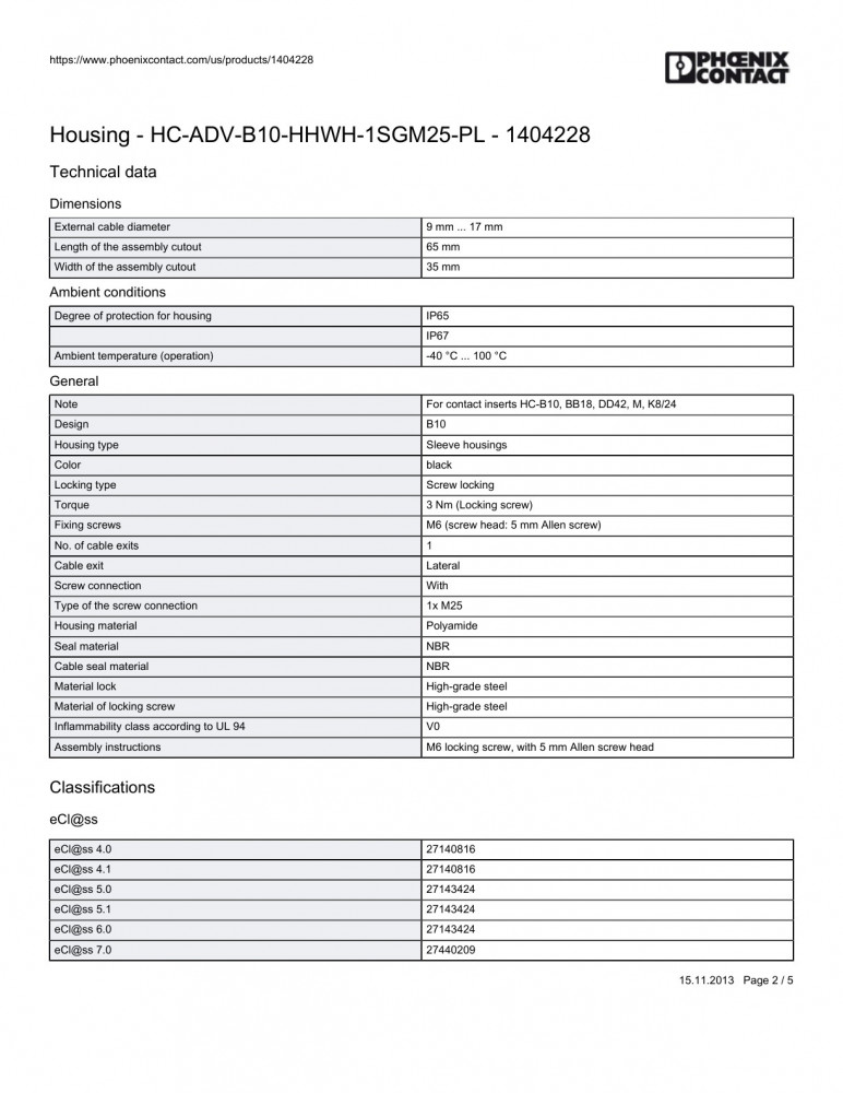 Phoenix Contact 1404228 technical document page 2