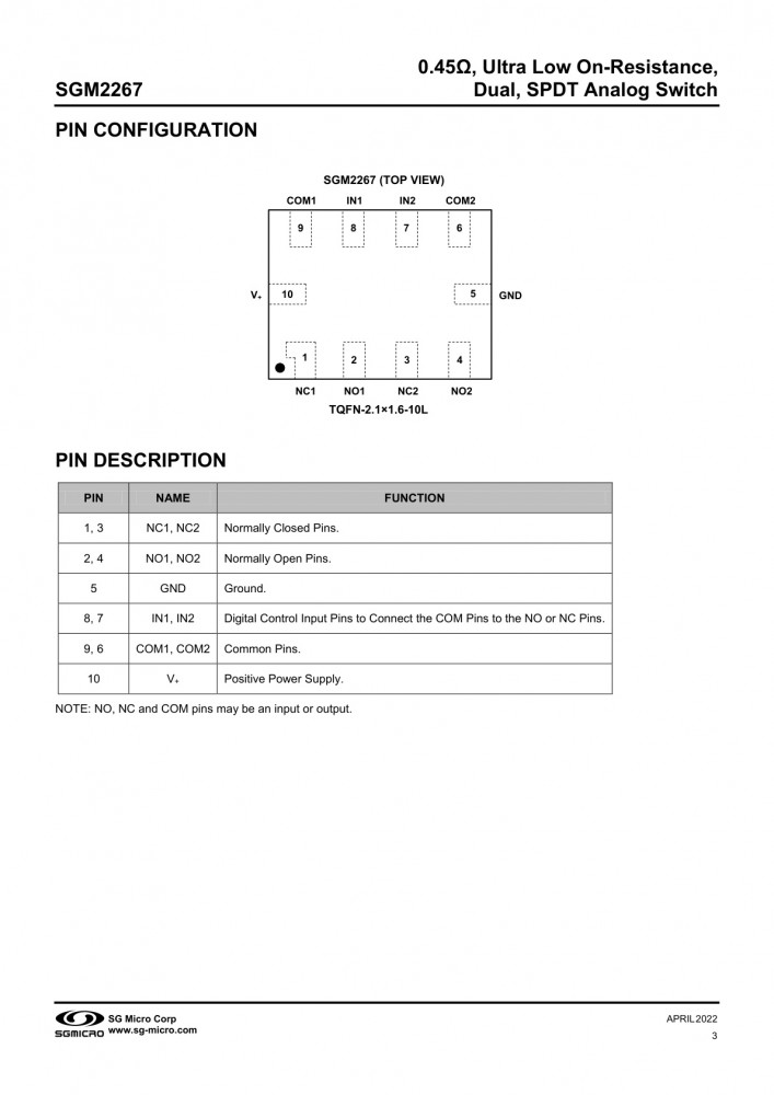SGM2267 datasheet page 3