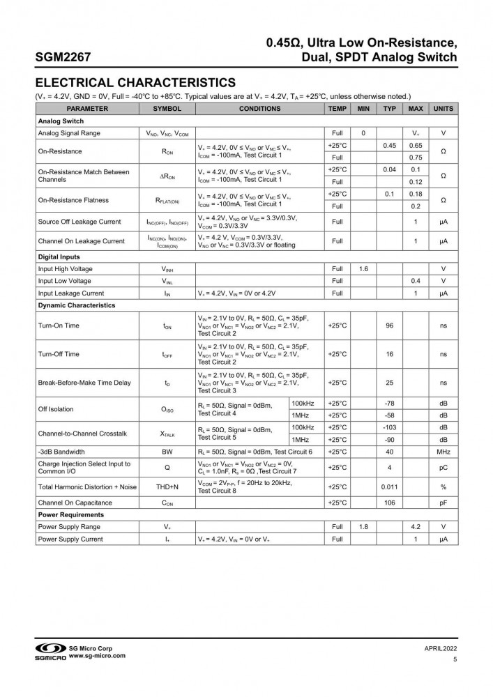 SGM2267 datasheet page 5