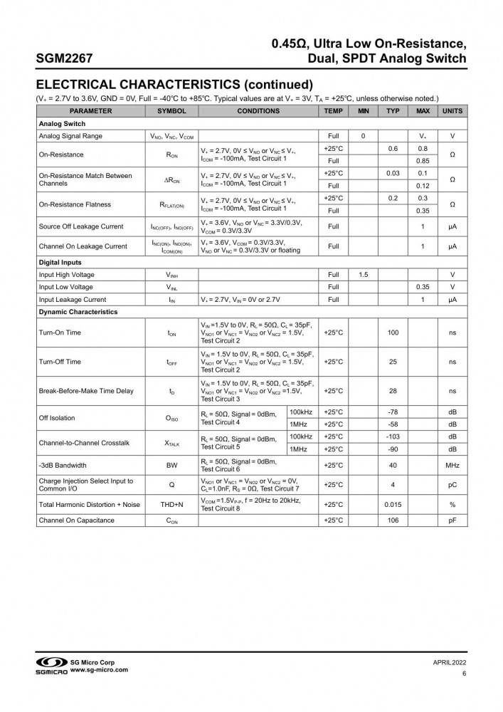 SGM2267 datasheet page 6