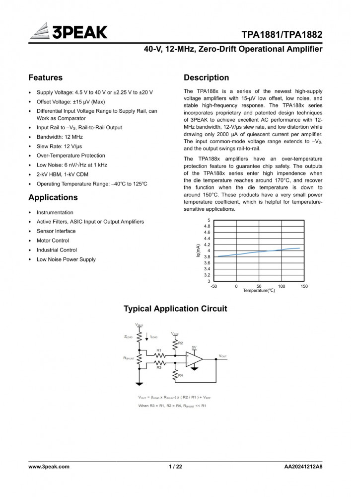 TPA1881-SR datasheet page 1