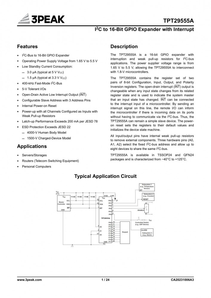 TPT29555A-QF8R datasheet page 1