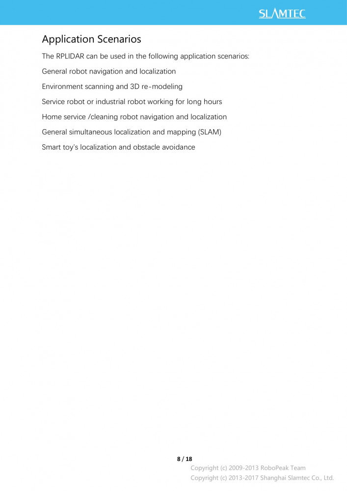 RPLIDAR A3M1 document page 8