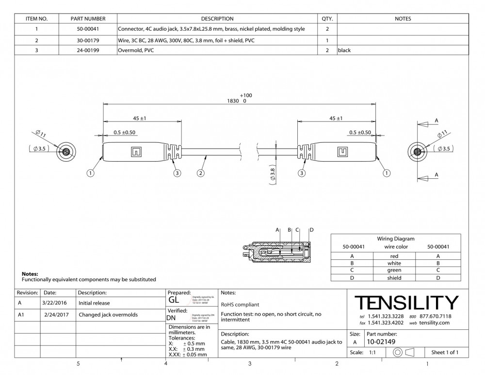 Tensility International drawing reference for model 10-02149