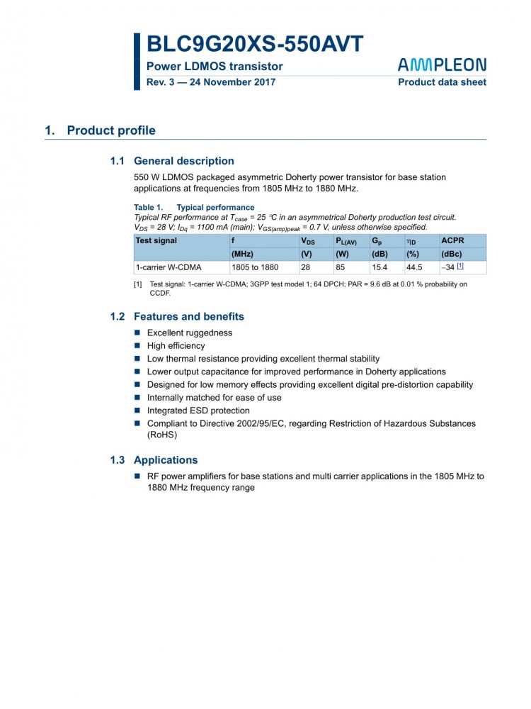 BLC9G20XS-550AVTZ datasheet page 1