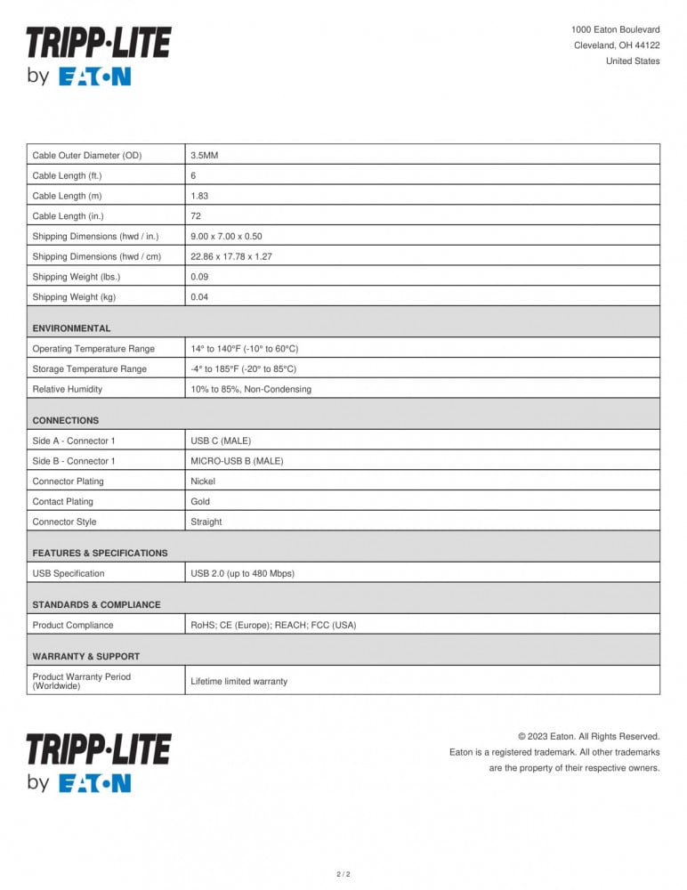 EATON U040-006-MICRO technical document page 2