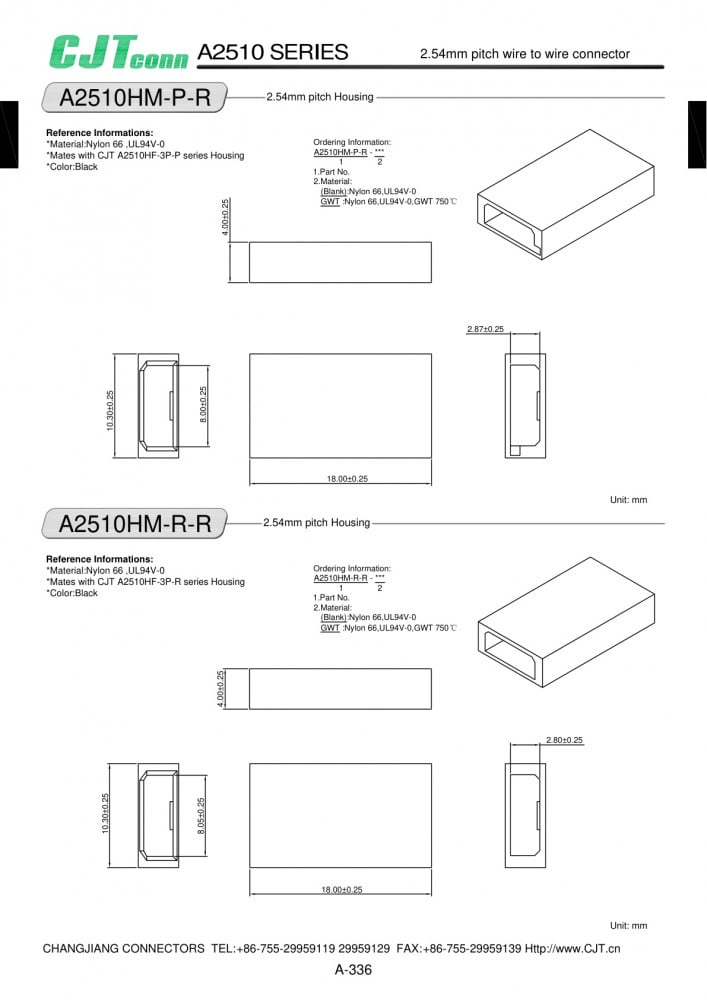 CJT A2510HF series technical document page 3